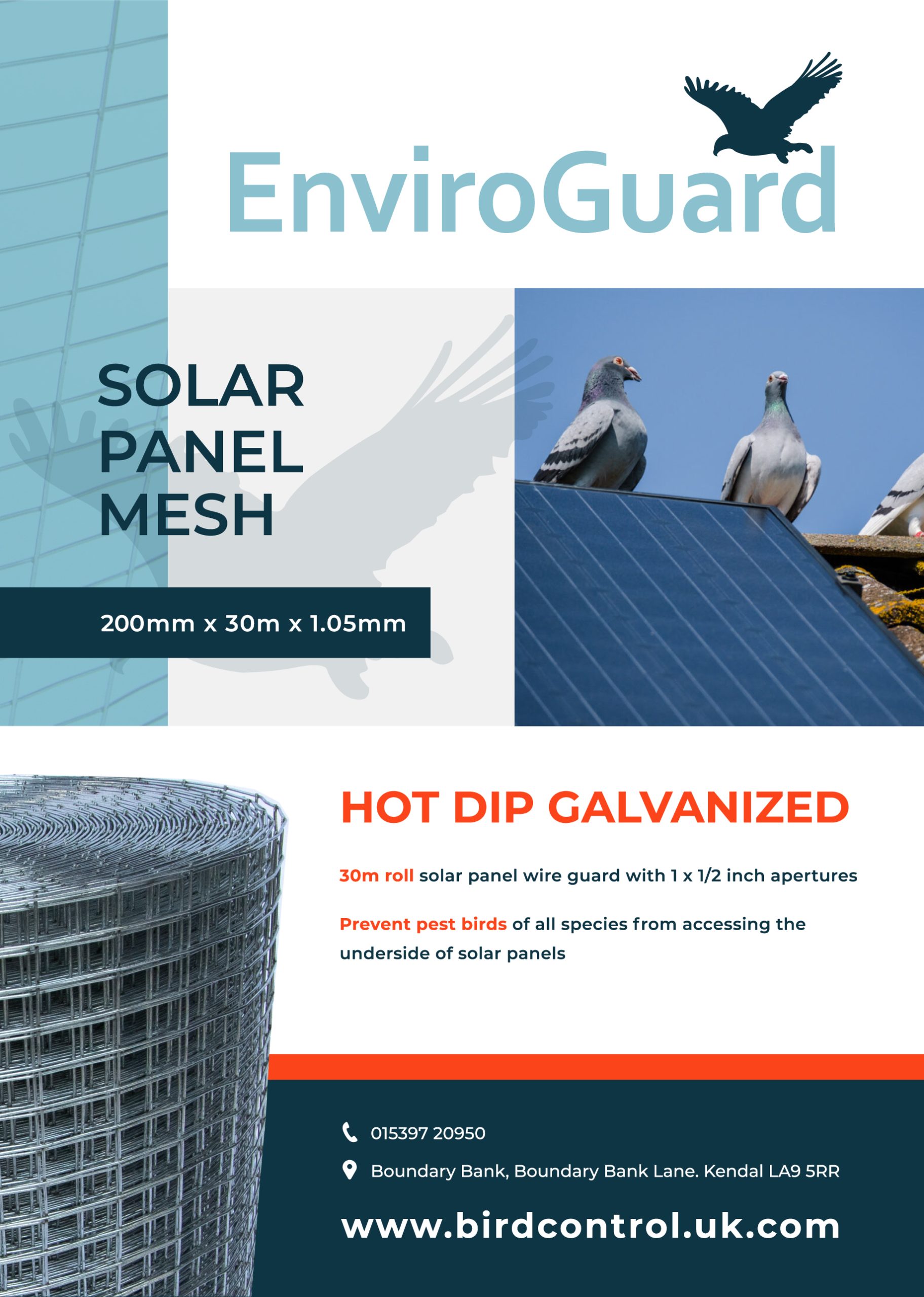 Galvanized Solar Mesh Roll 30M - EnviroGuard