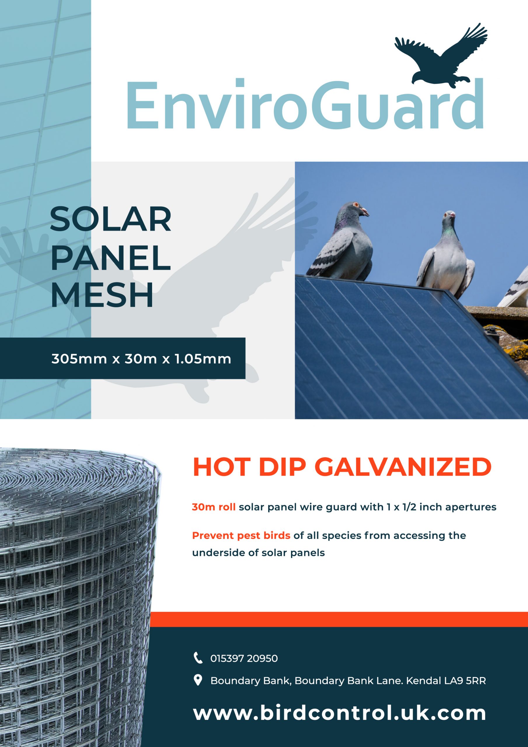 Galvanized Solar Mesh Roll 30M - EnviroGuard