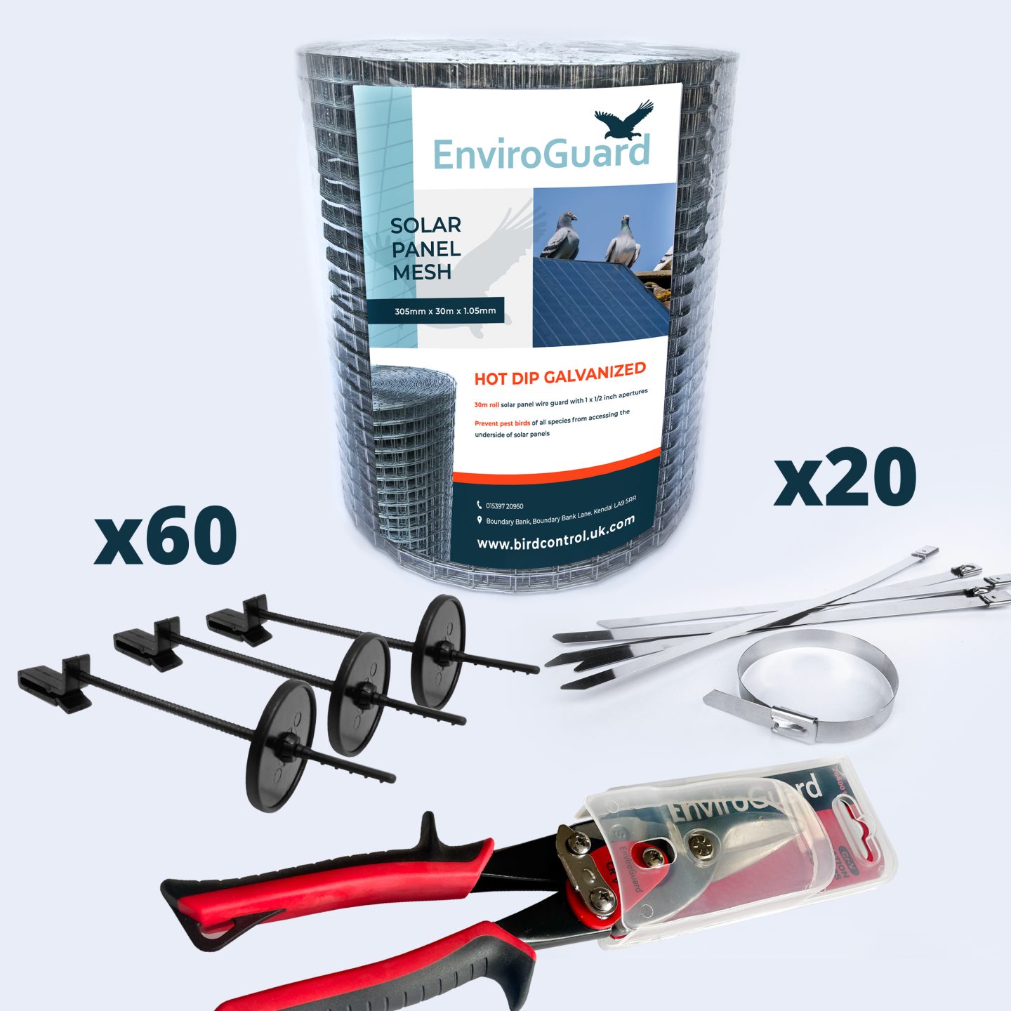 GALVANIZED 30m Solar Panel Bird Exclusion Kit - EnviroGuard