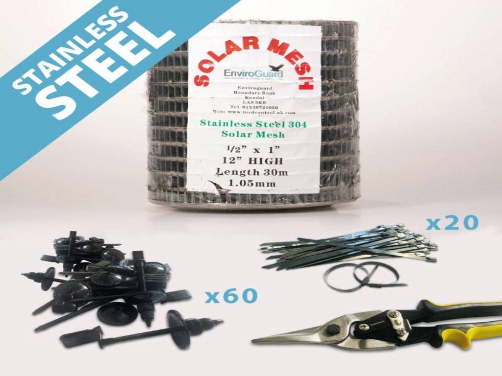 Professional 30m Solar Panel Bird Exclusion Kit (GALVANIZED MESH ...